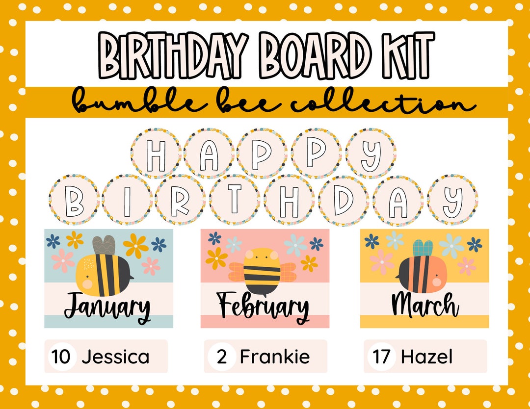 Birthday Board DIY Bumble Bee Decor Kit for Teacher Classroom - Etsy