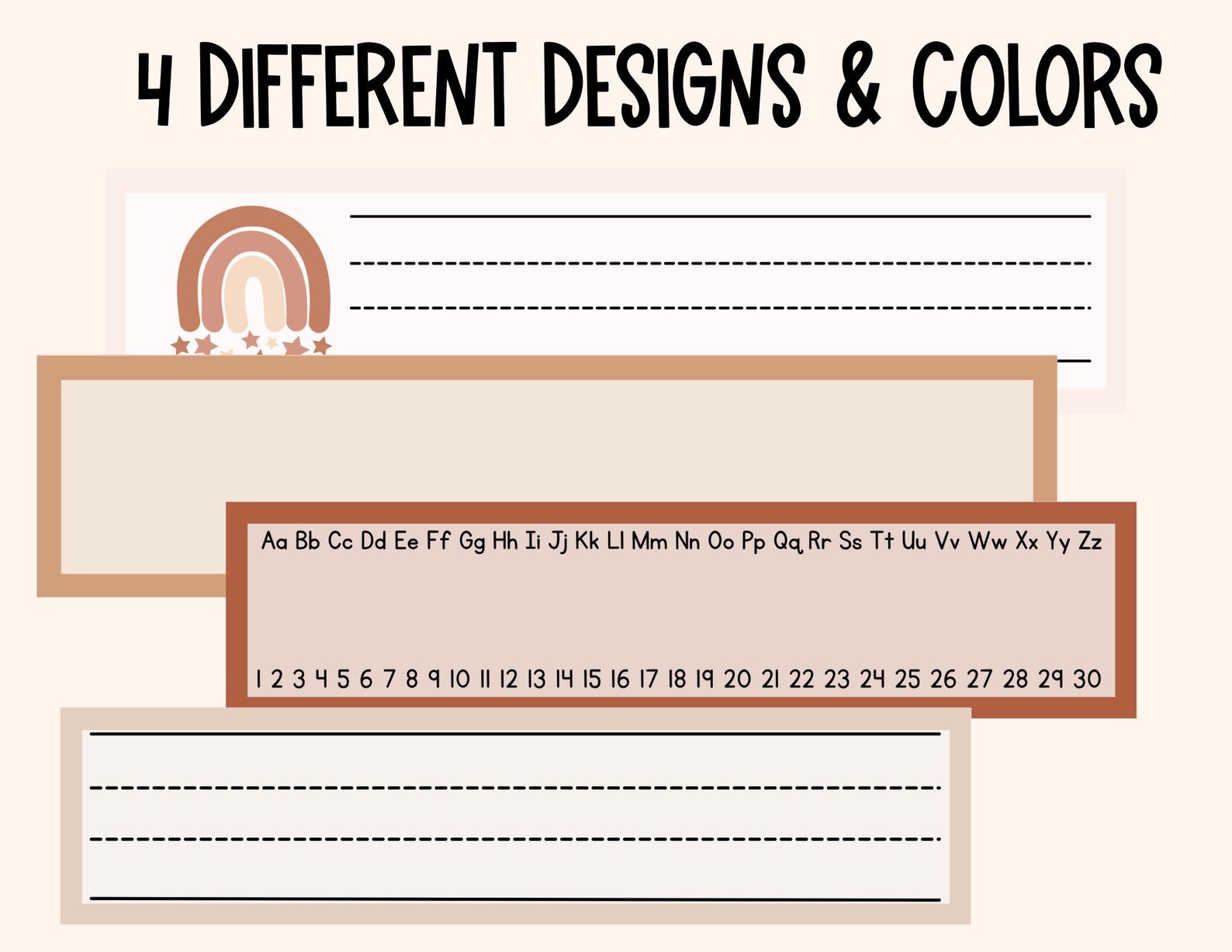 Neutral BOHO Desk Name Tags and Labels for Classroom Decor | Editable ...