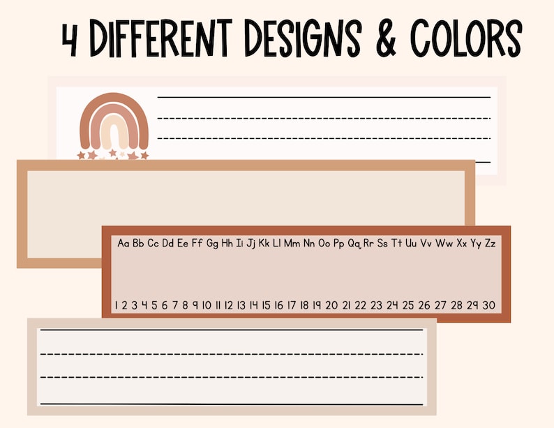 Neutral BOHO Desk Name Tags and Labels for Classroom Decor | Editable ...