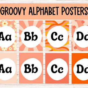 Colección Groovy imprimible de carteles del alfabeto para el aula o la ...