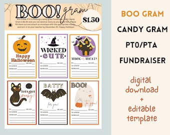 Turkey Thanksgiving Gram Candy Gram Fundraiser for PTO/PTA School Event ...