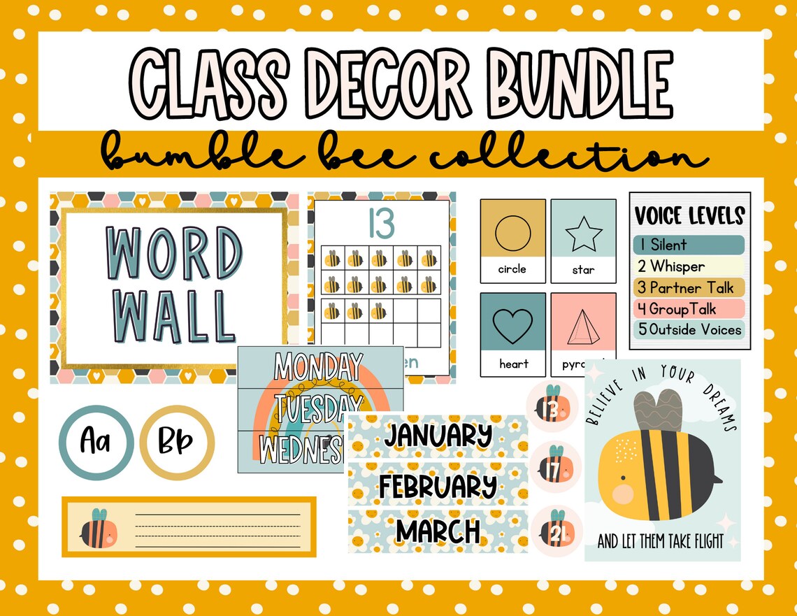 Bumble Bee Theme Class Decor Bundle Kit for Teachers - Etsy
