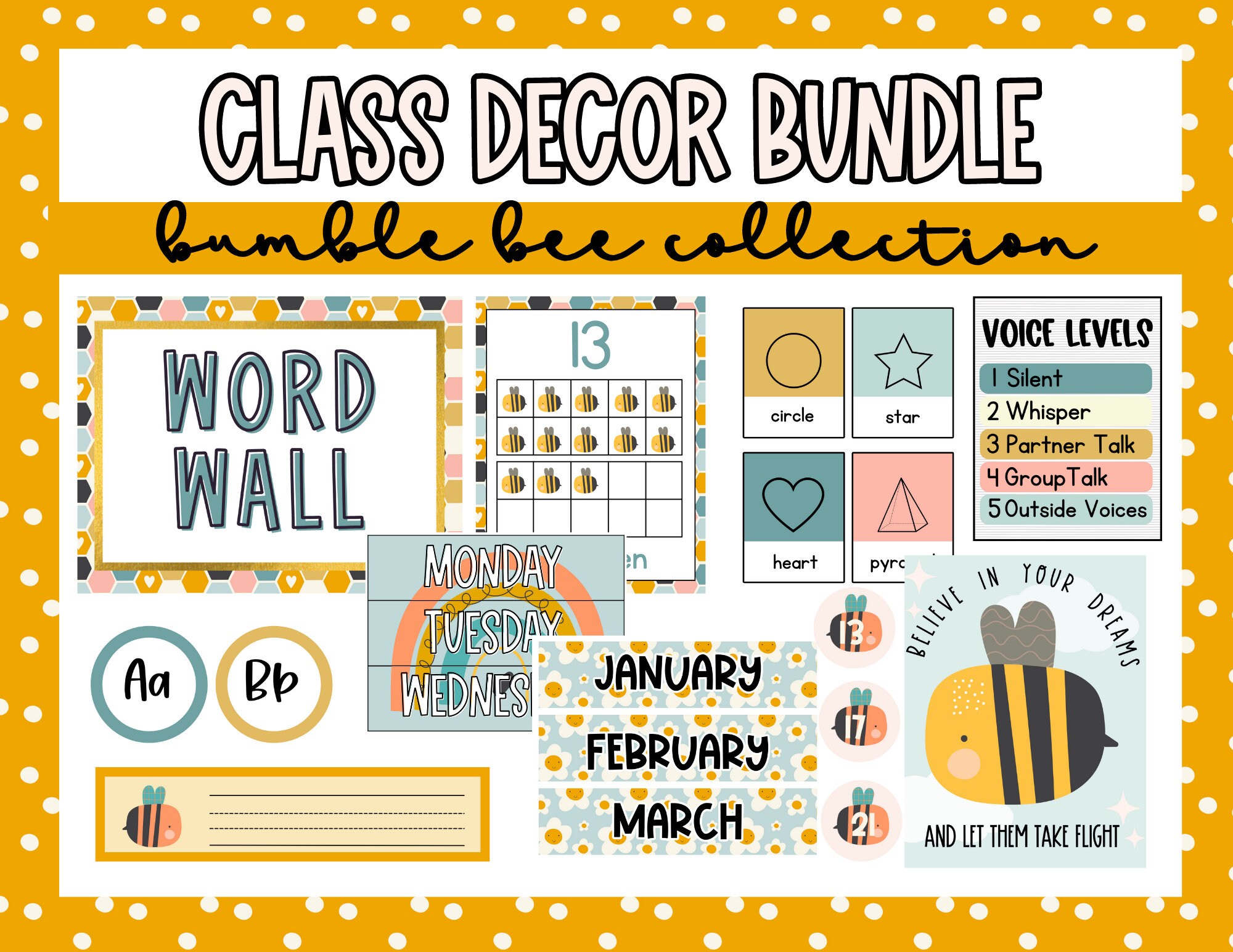 Bumble Bee Theme Class Decor Bundle Kit for Teachers - Etsy