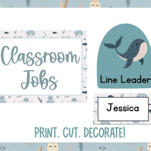 Classroom Jobs - Printable Class Helper - Ocean Theme Decor - Etsy