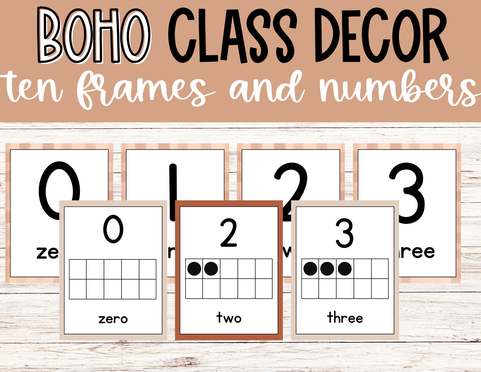 Neutral BOHO Numbers Posters for Classroom Decoration, Bulletin Board ...