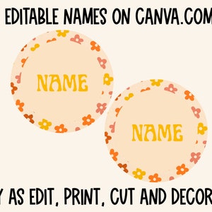 Groovy Retro Editable Door Display Decor Printable and Bulletin Board ...