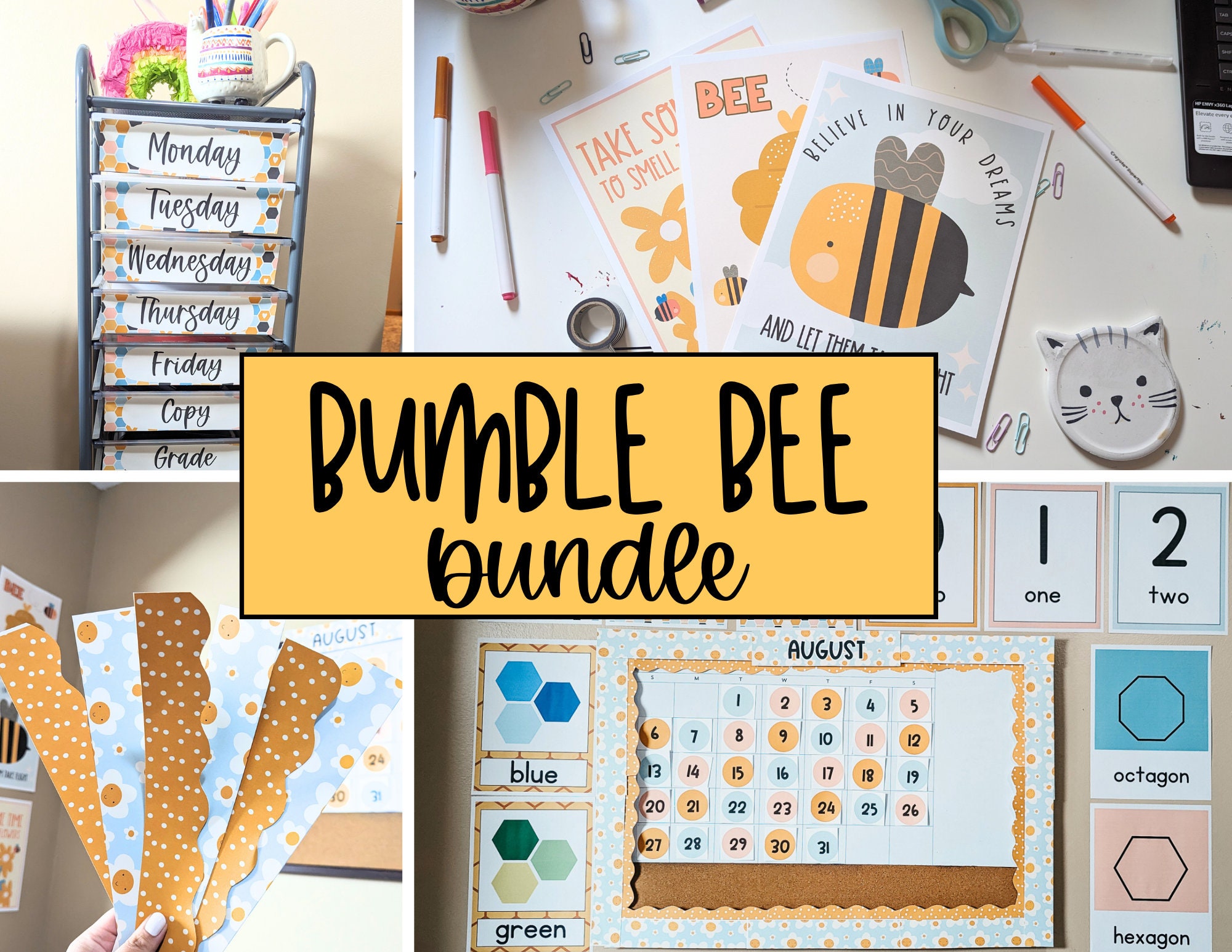 Bumble Bee Classroom Decor Kit: Printable Digital Download for Teachers ...