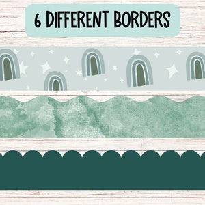 Classroom Bulletin Borders Kit Calming Green Neutral Collection ...