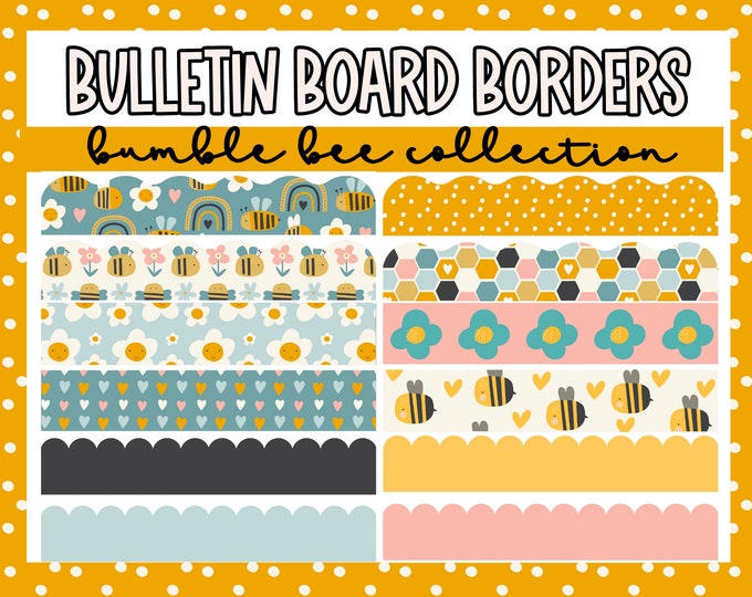 Printable Bee Themed Bulletin Border Pack (mix and Match Options) "bee ...