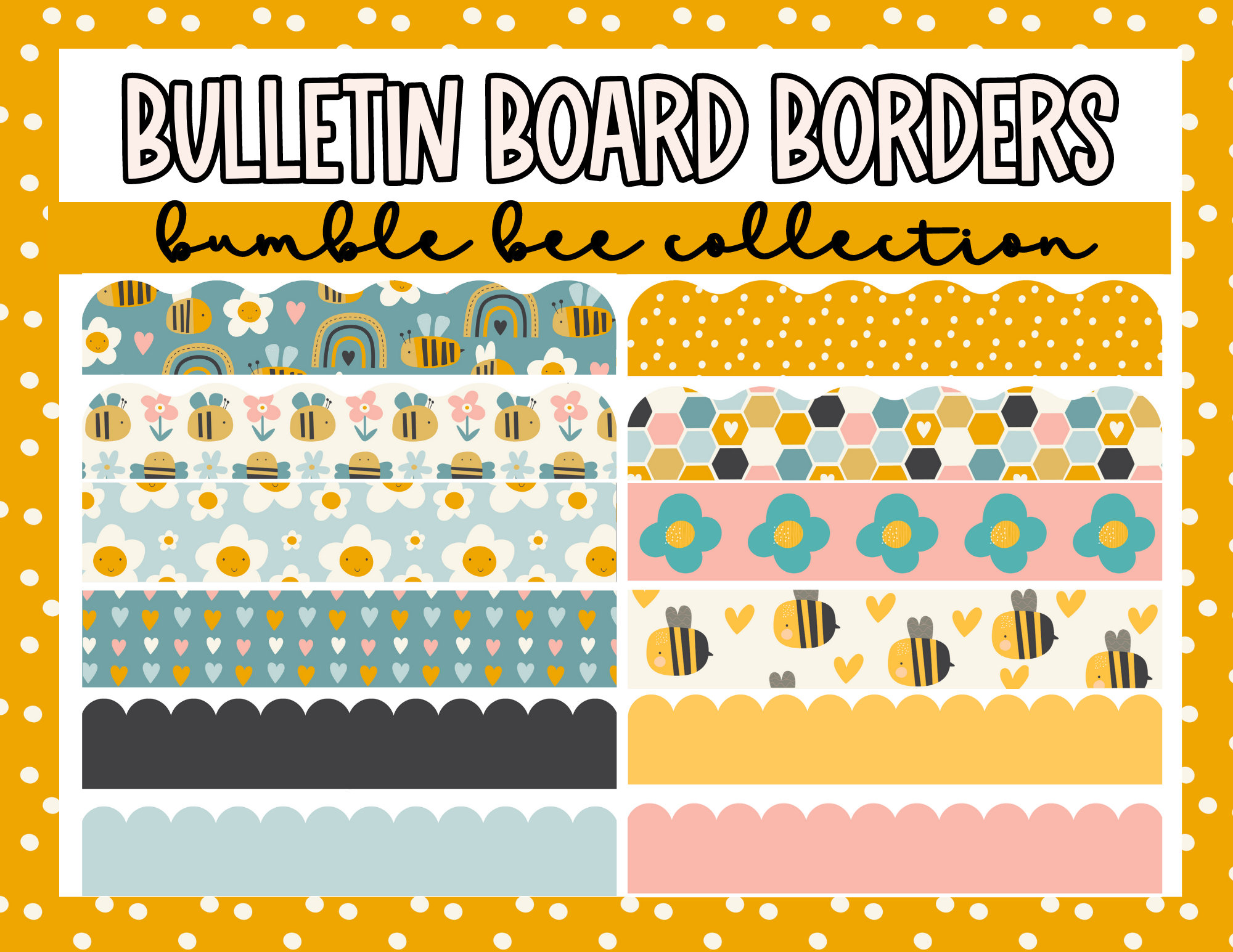 Bumble Bee Classroom Decor Bulletin Board Borders for Bee Theme ...