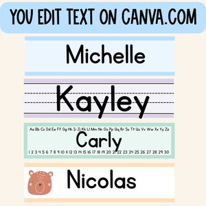 Rainbow Pastel Desk Name Tags and Labels for Classroom Decor | Editable ...