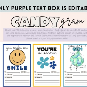 Friendship Candy Grams for PTO/PTA School Event | Editable and ...