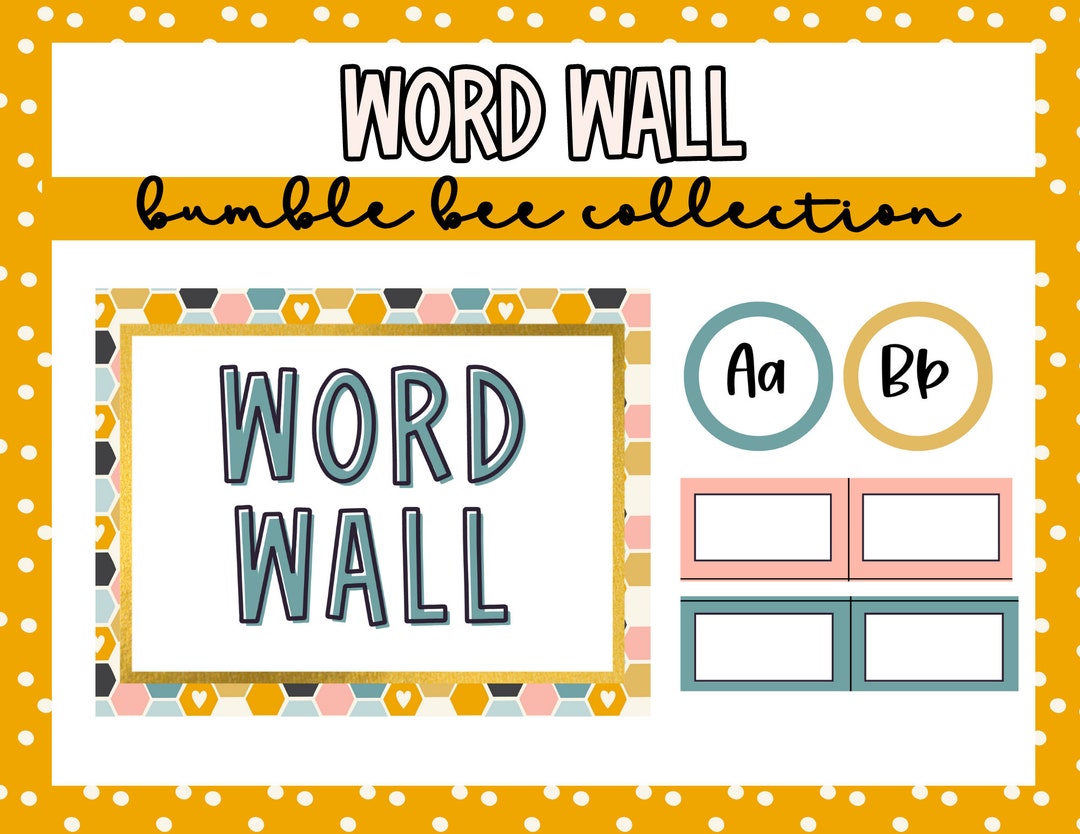 Editable Word Wall - Bumble Bee Theme Classroom Decor - Etsy