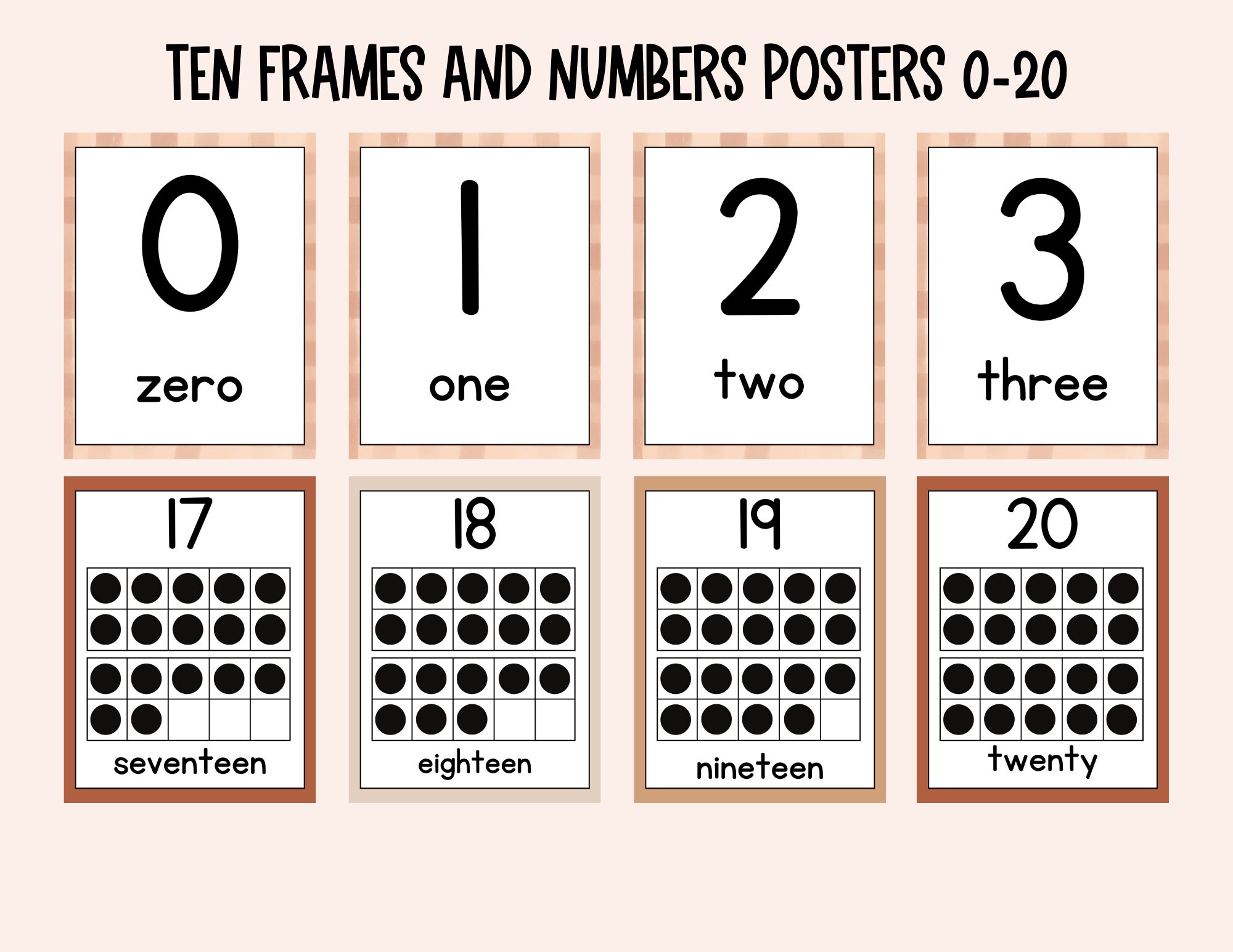 Neutral BOHO Numbers Posters for Classroom Decoration, Bulletin Board ...