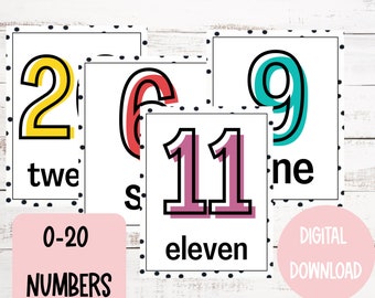 Colorful Number Posters for Classroom - Etsy