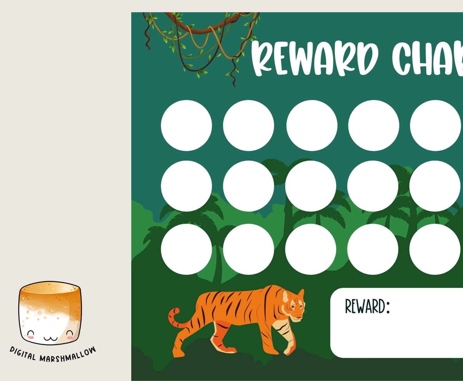Printable Jungle Sticker Reward Chart for Kids for Potty - Etsy