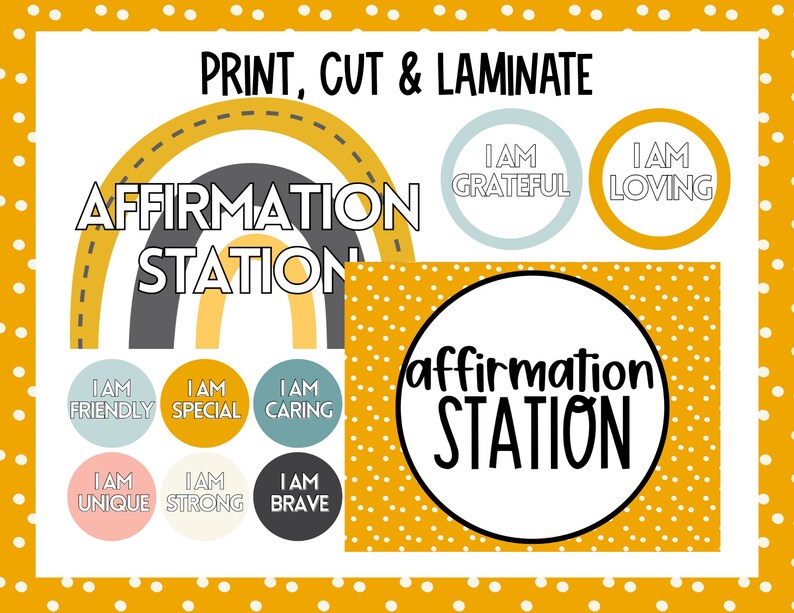 Affirmation Station Bumble Bee Theme for Classroom Decor. ABC Bee Class ...