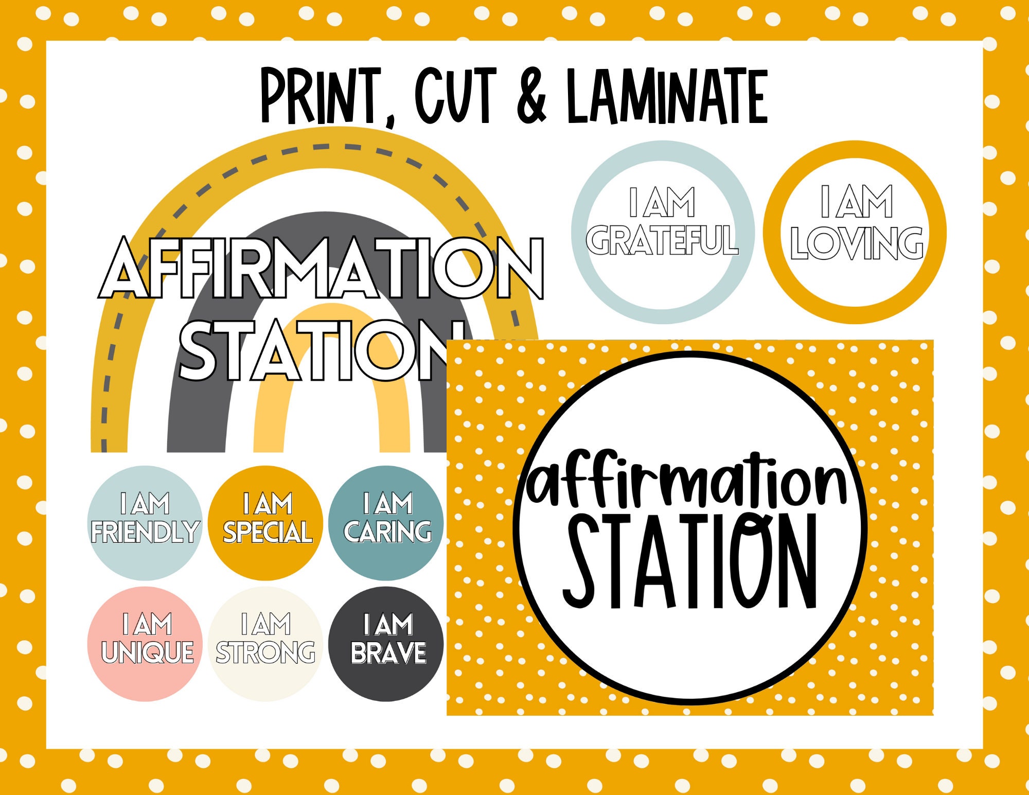 Affirmation Station Bumble Bee Theme for Classroom Decor. ABC Bee Class ...