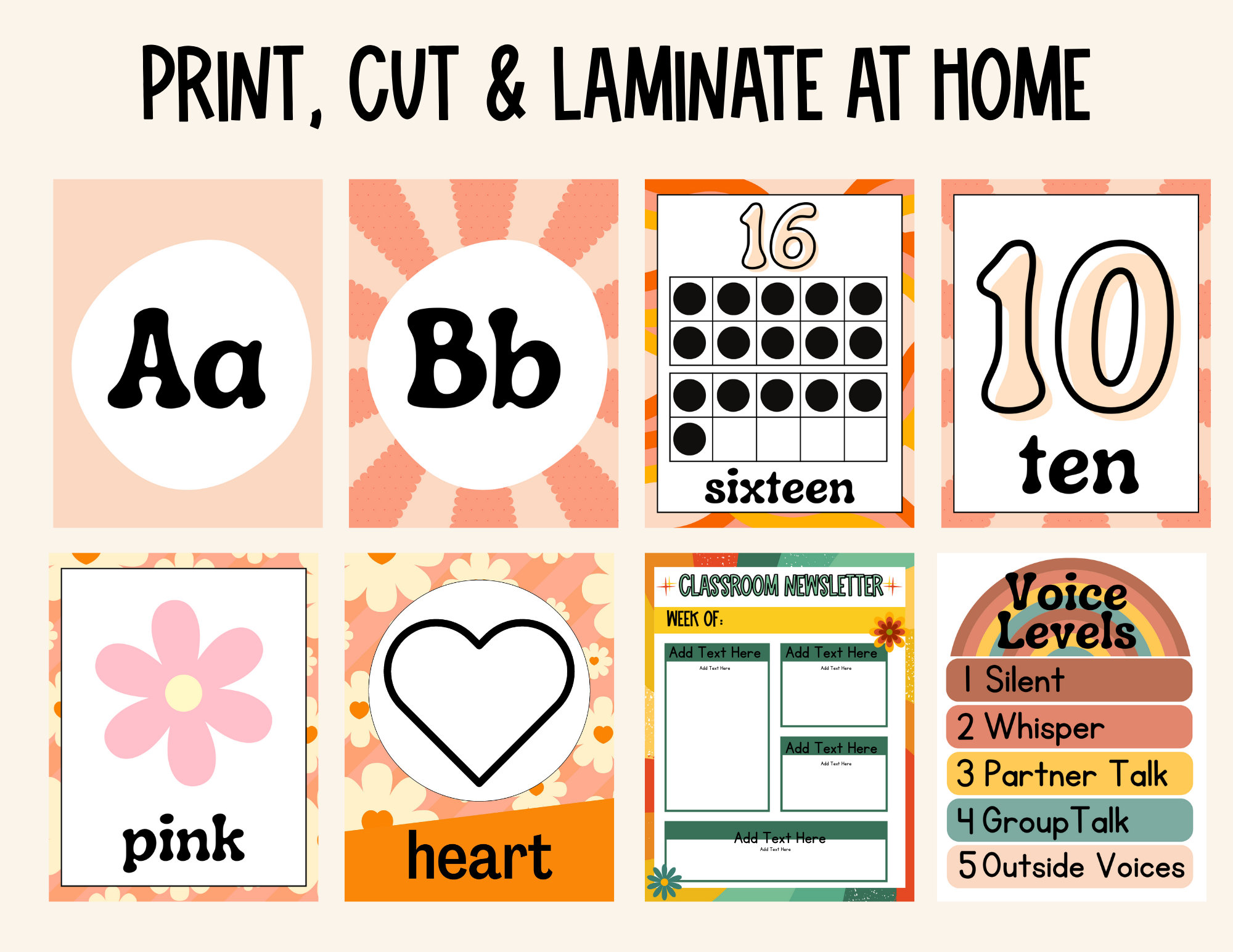 Retro Groovy Classroom Decor Bundle For Bulletin Board Etsy
