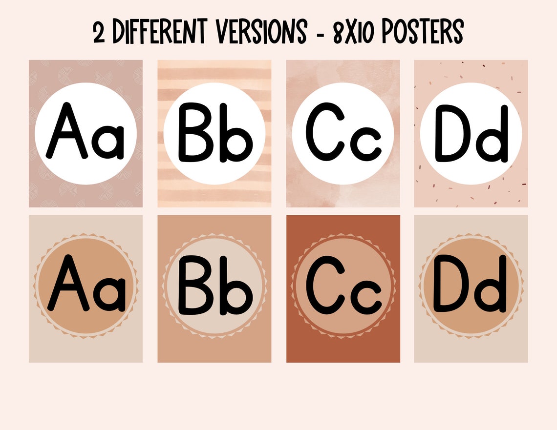 Alphabet Poster Printable Neutral Boho Collection for Classroom or ...