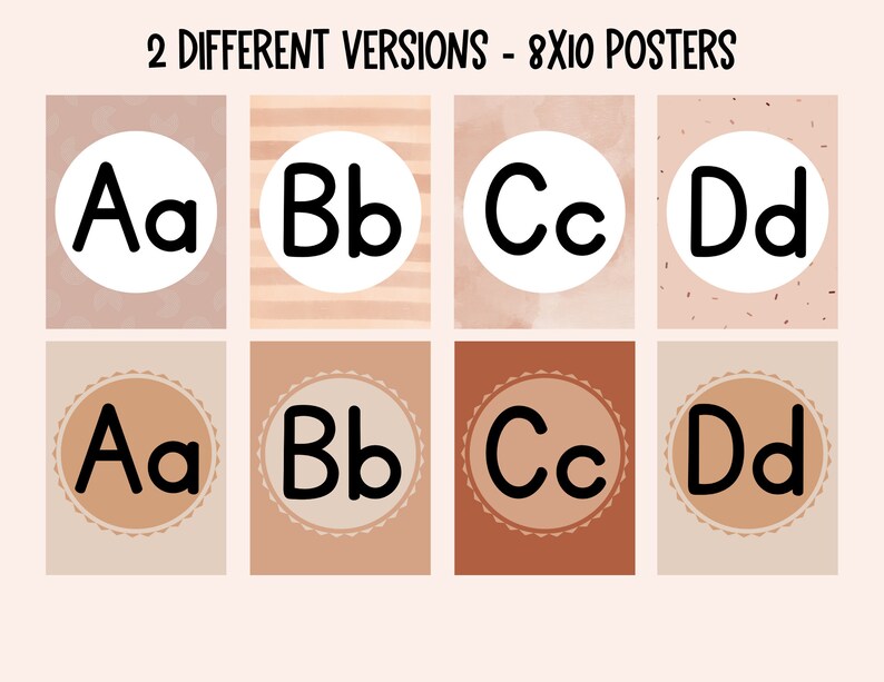 Alphabet Poster Printable Neutral Boho Collection for Classroom or ...