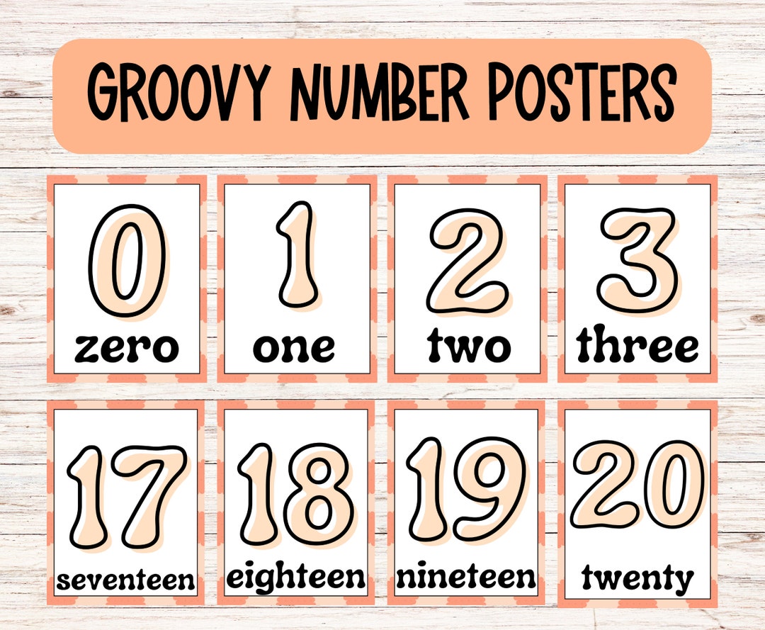 Groovy Number Posters for Classroom Teacher Resources - Etsy