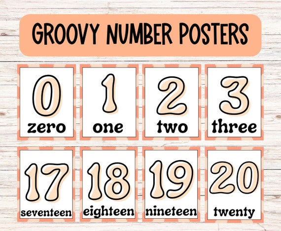 Groovy Number Posters for Classroom Teacher Resources - Etsy