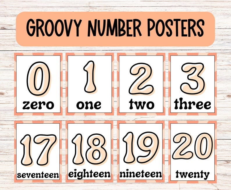 Groovy Number Posters for Classroom Teacher Resources - Etsy