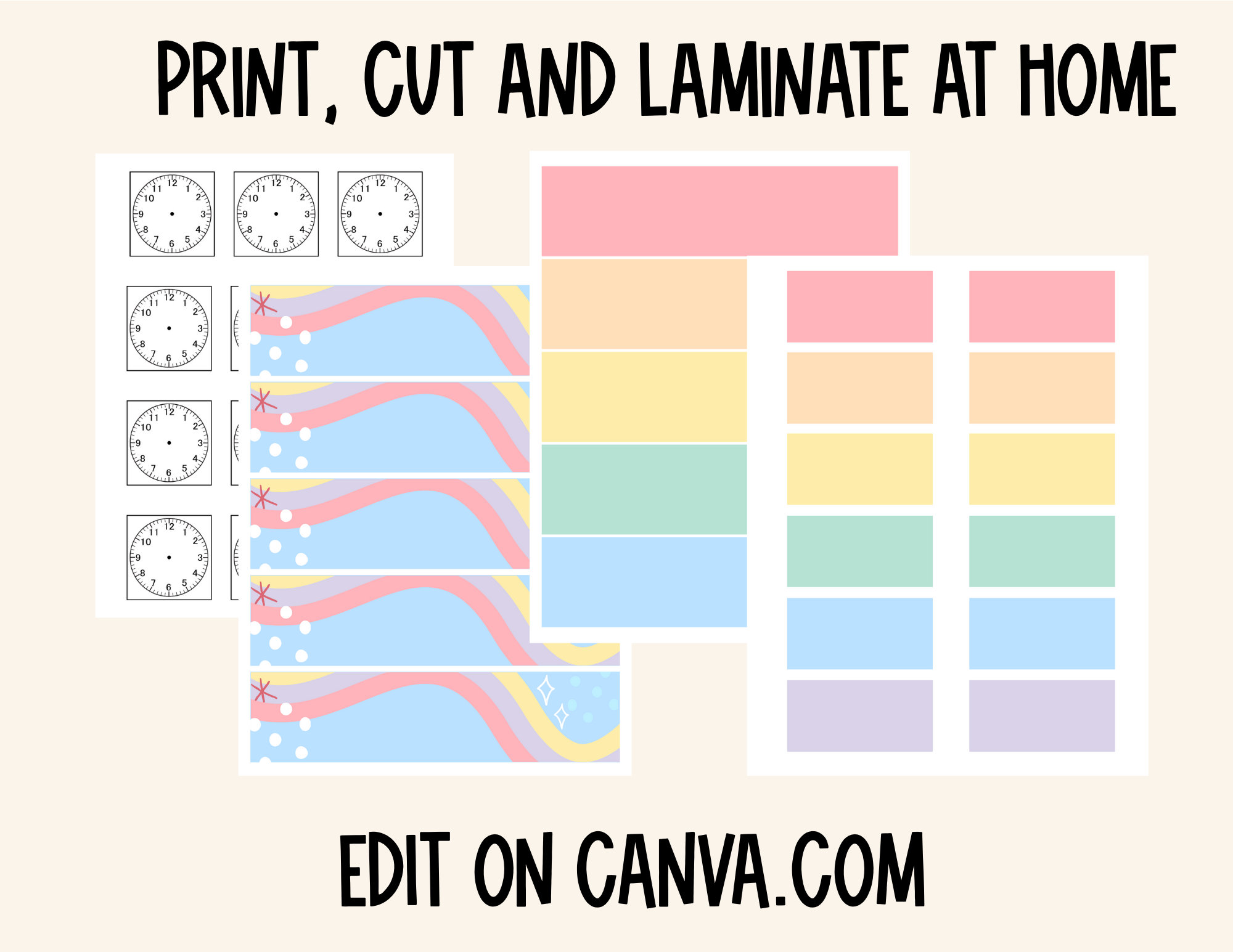 Editable Schedule Cards for Pastel Classroom Organization, Bulletin ...