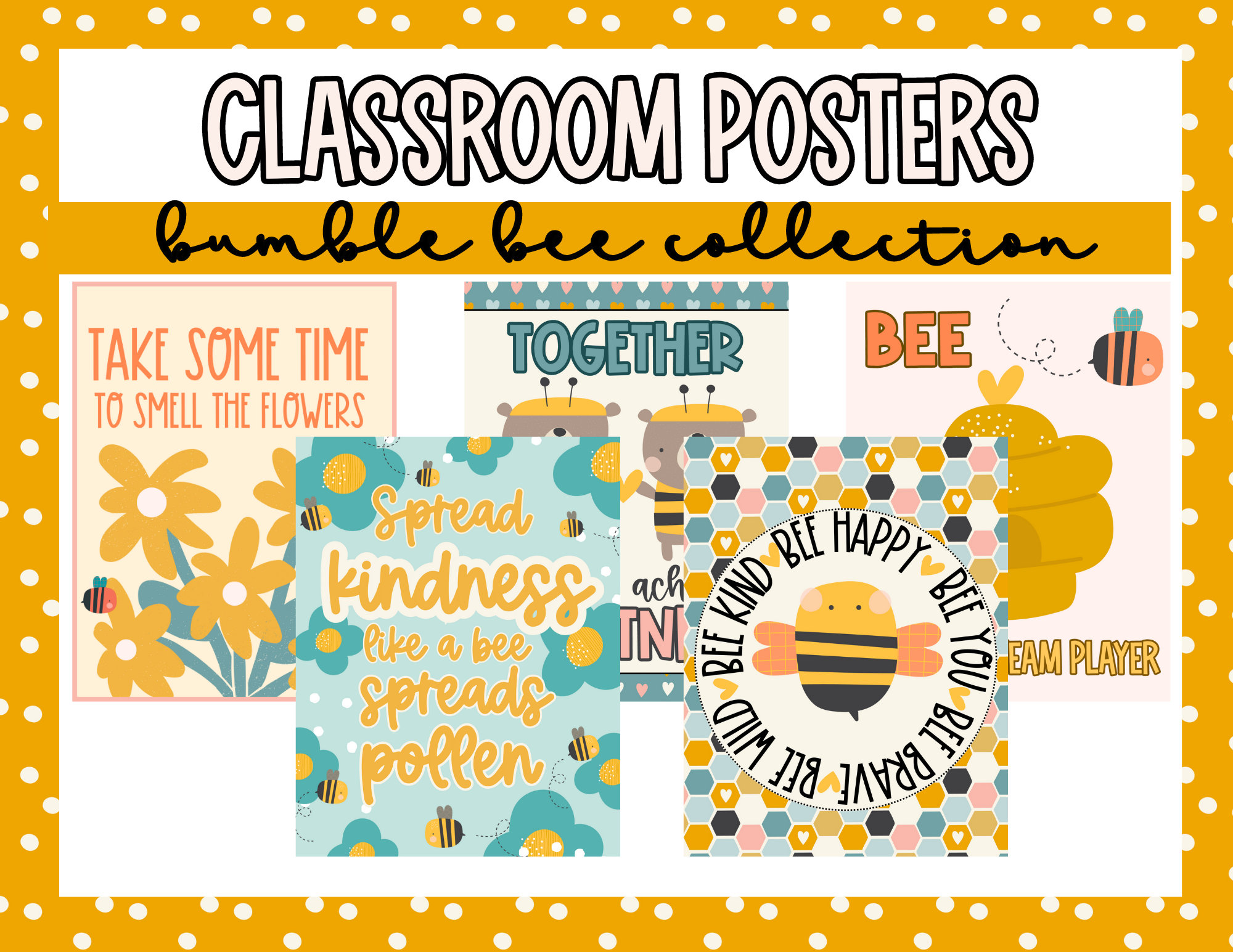 Motivational Posters for Bulletin Board With Bumble Bee Decor Kit for ...