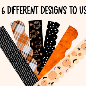 Classroom Bulletin Borders Kit Halloween, Pumpkins and Black and White ...