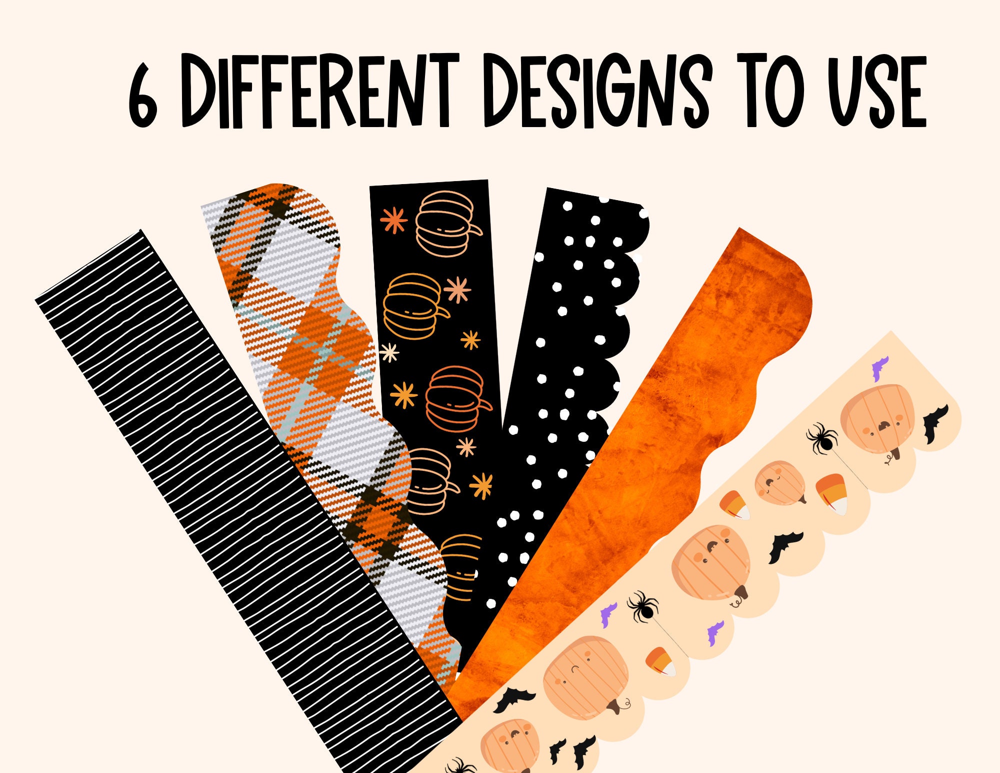 Classroom Bulletin Borders Kit Halloween, Pumpkins and Black and White ...