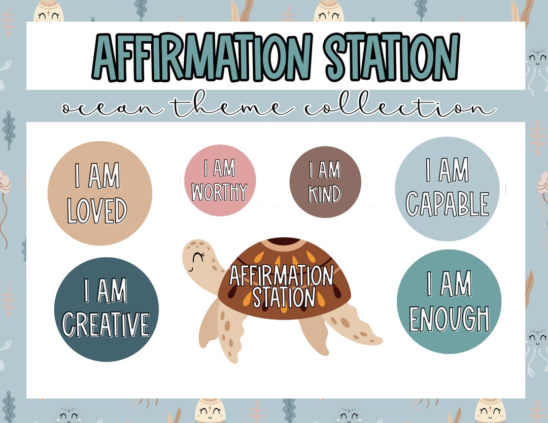 Affirmation Station for Kids and Classroom With Ocean Theme Decor - Etsy