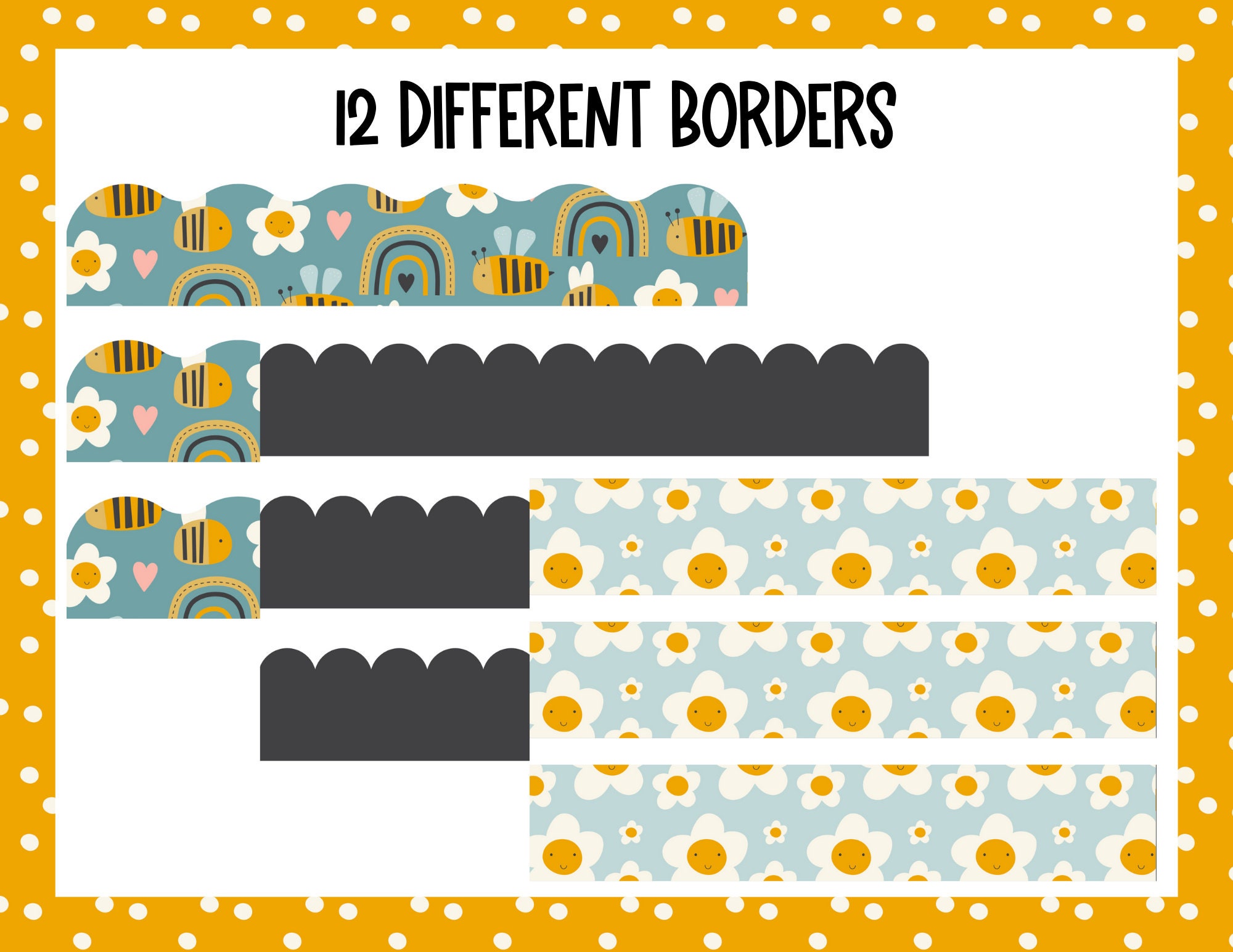 Bumble Bee Classroom Decor Bulletin Board Borders for Bee Theme ...