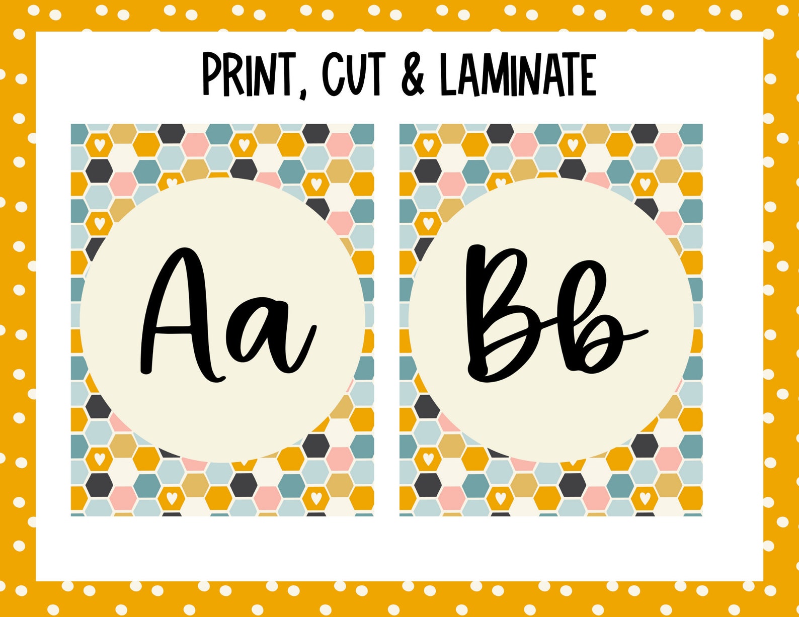 Alphabet Posters Bumble Bee Theme for Classroom Decor. ABC Bee - Etsy