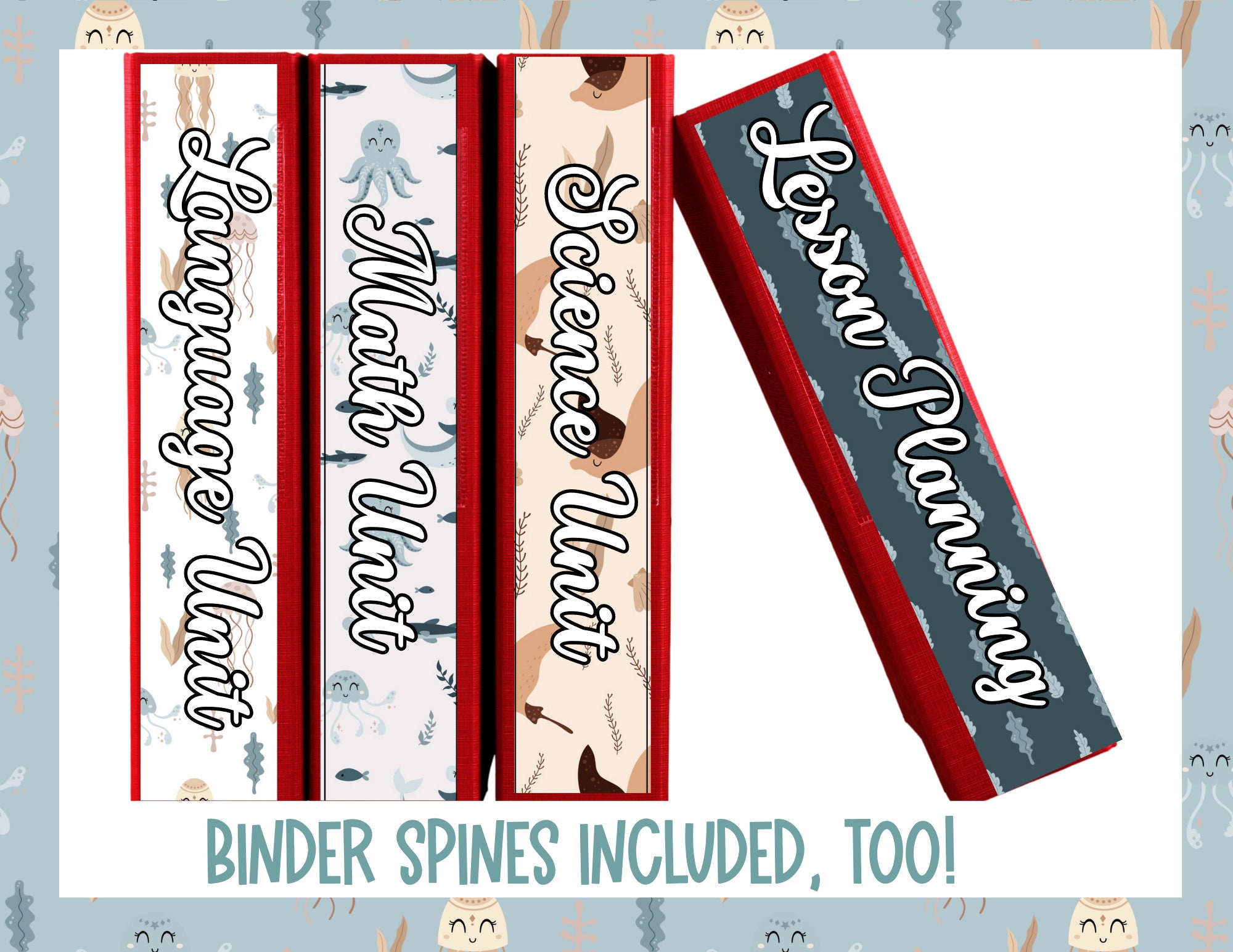 Ocean Theme Binder Covers and Spines for Teachers and Students - Etsy