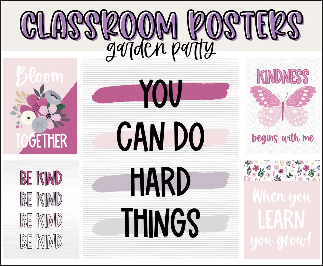 Classroom Posters, Floral Classroom Decorations, Class Decor ...