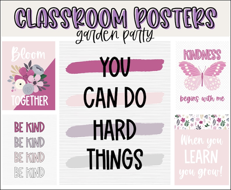 Classroom Posters, Floral Classroom Decorations, Class Decor ...