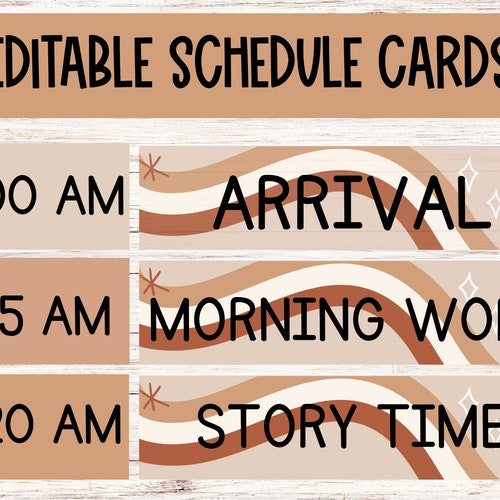 Editable Schedule Cards for BOHO Classroom Organization - Etsy