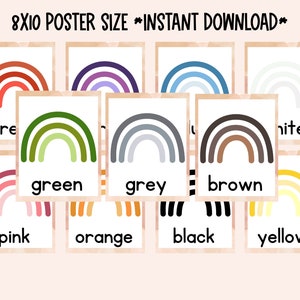 Printable BOHO Rainbow Colors Neutral Theme Classroom. Bulletin Board ...