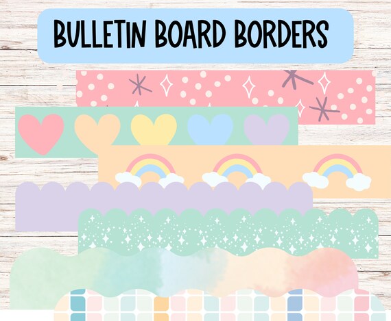 Classroom Bulletin Borders Kit Pastel Rainbow Collection - Etsy