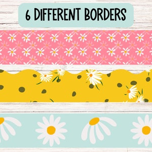 Classroom Bulletin Borders Kit Bold Daisy Neutral Collection ...