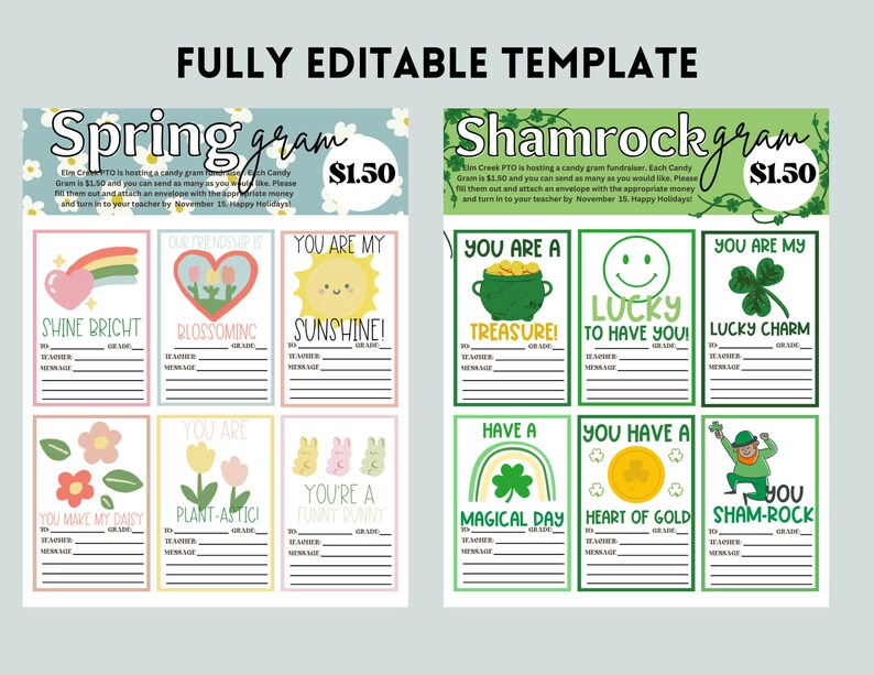 Candy Gram for School Fundraiser Idea PTO/PTA Events| Editable and ...