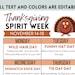 Thanksgiving Spirit Week Schedule Fall Flyer Fundraiser for PTO/PTA ...