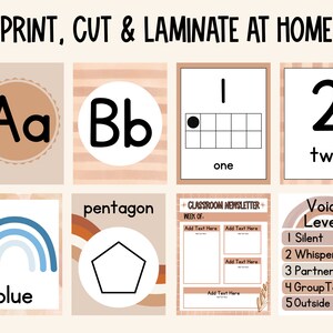 Neutral BOHO Classroom Decor Bundle for Bulletin Board, Teacher ...