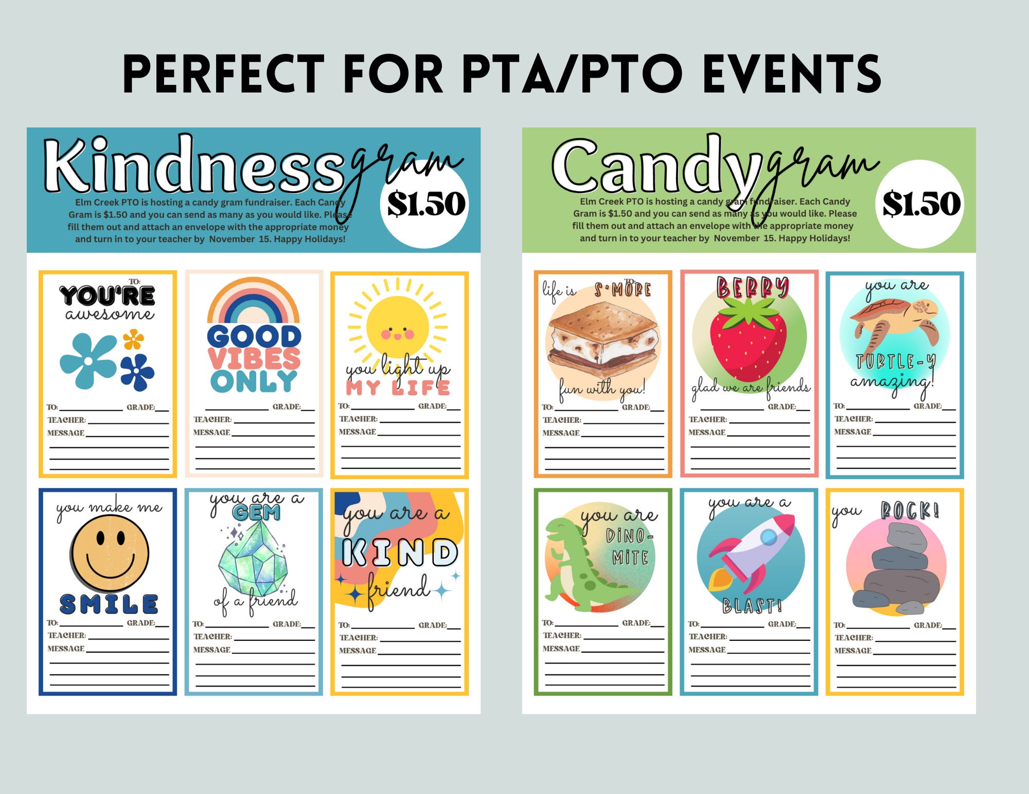 Candy Gram for School Fundraiser Idea PTO/PTA Events| Editable and ...