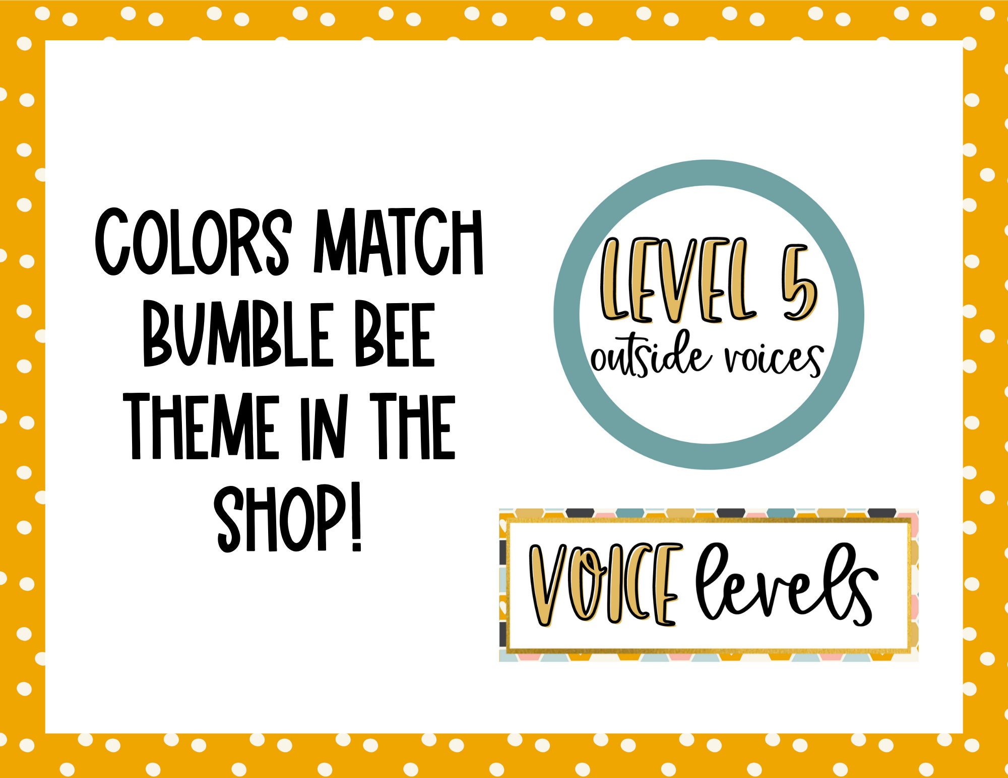 Voice Level Chart Teacher Tool - Bumble Bee Theme - Etsy