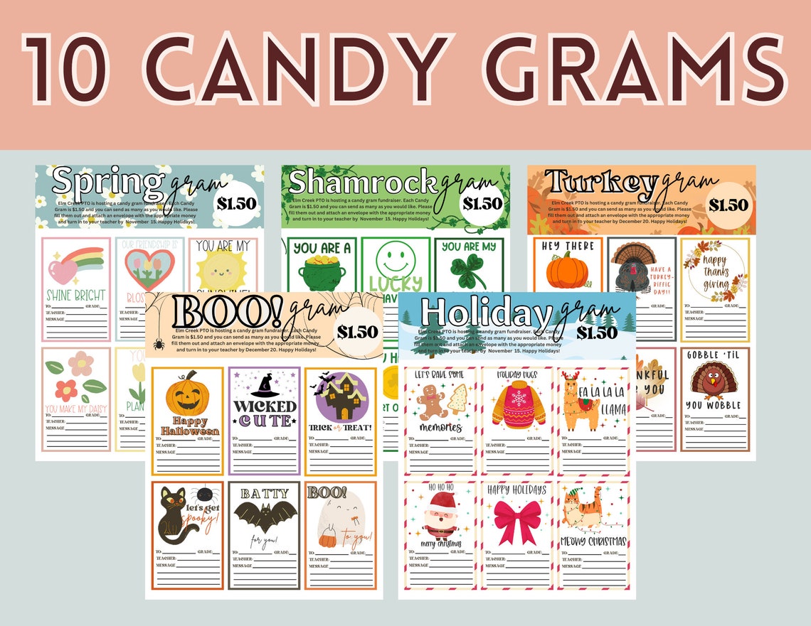Candy Gram for School Fundraiser Idea PTO/PTA Events| Editable and ...