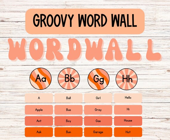 Groovy Word Wall Alphabet for Classroom Organization - Etsy