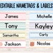 Rainbow Pastel Desk Name Tags and Labels for Classroom Decor | Editable ...